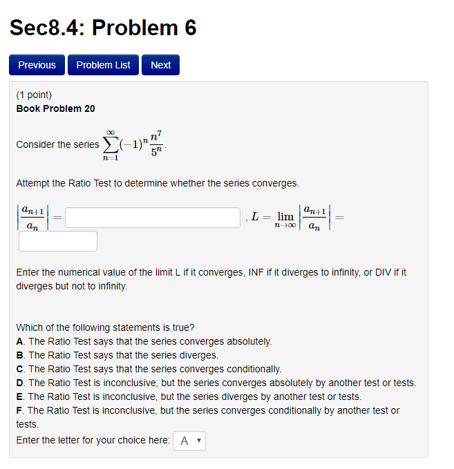 Solved Sec8.4: Problem 5 Next Previous Problem List (1 | Chegg.com