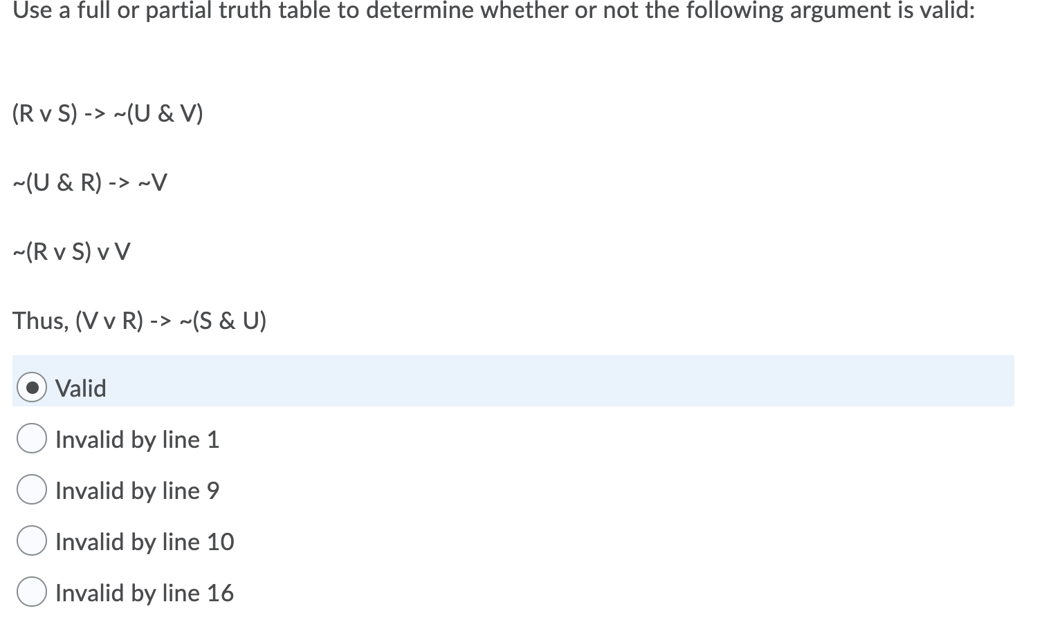 Solved Use a full or partial truth table to determine | Chegg.com