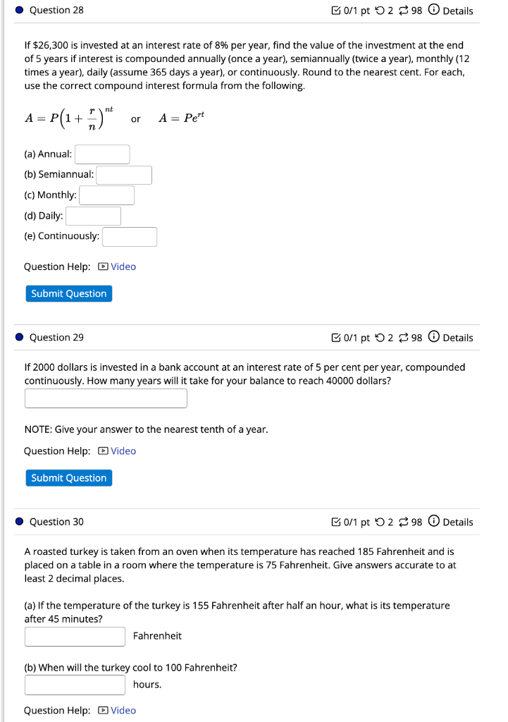 An object with initial temperature 190°F is submerged | Chegg.com