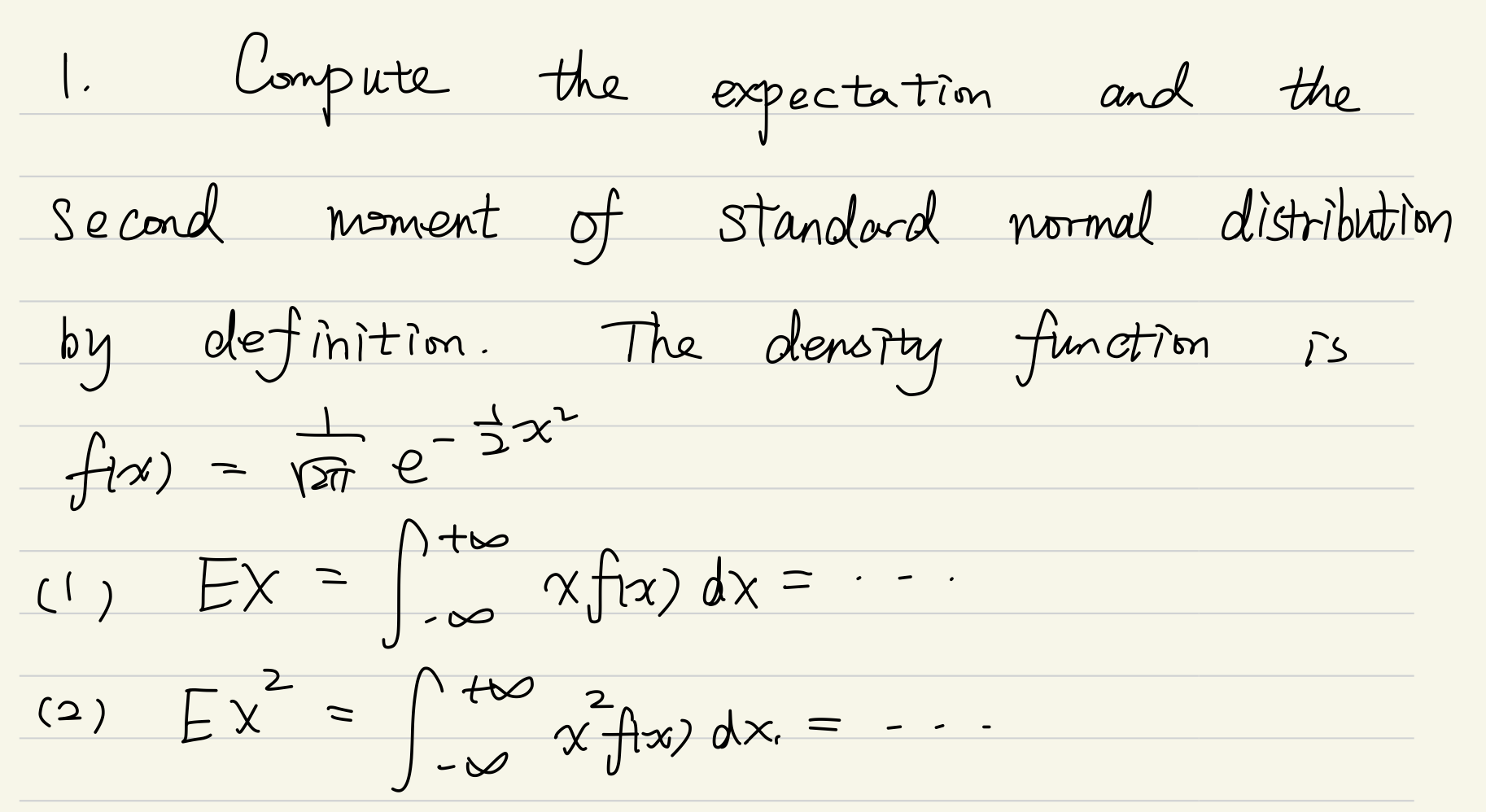 Solved 1. and the expectation Compute the Second moment of | Chegg.com