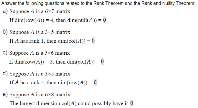 Solved Answer the following questions related to the Rank | Chegg.com
