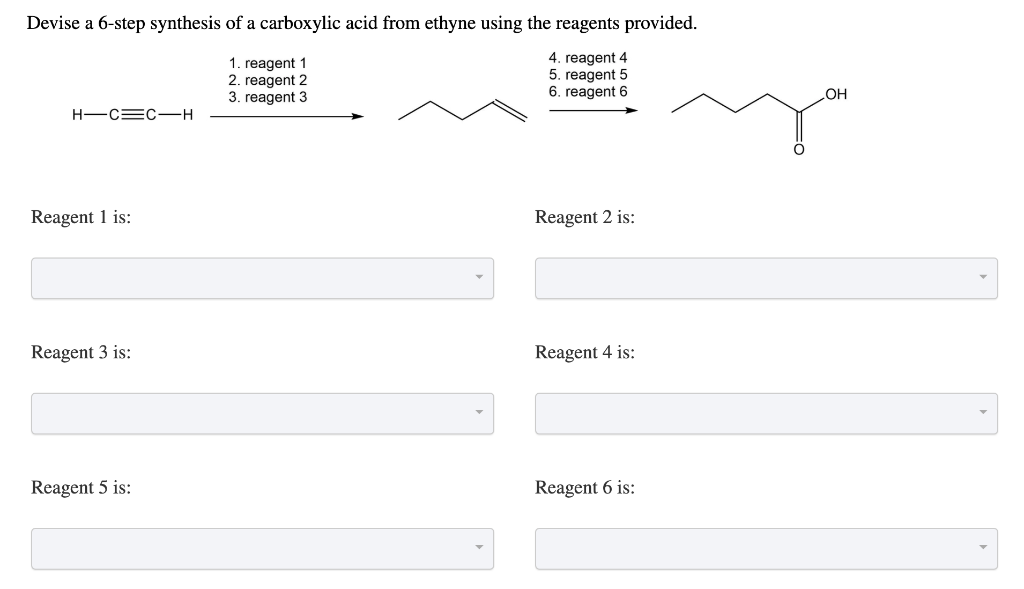 Solved Devise a 6-step synthesis of a carboxylic acid from | Chegg.com
