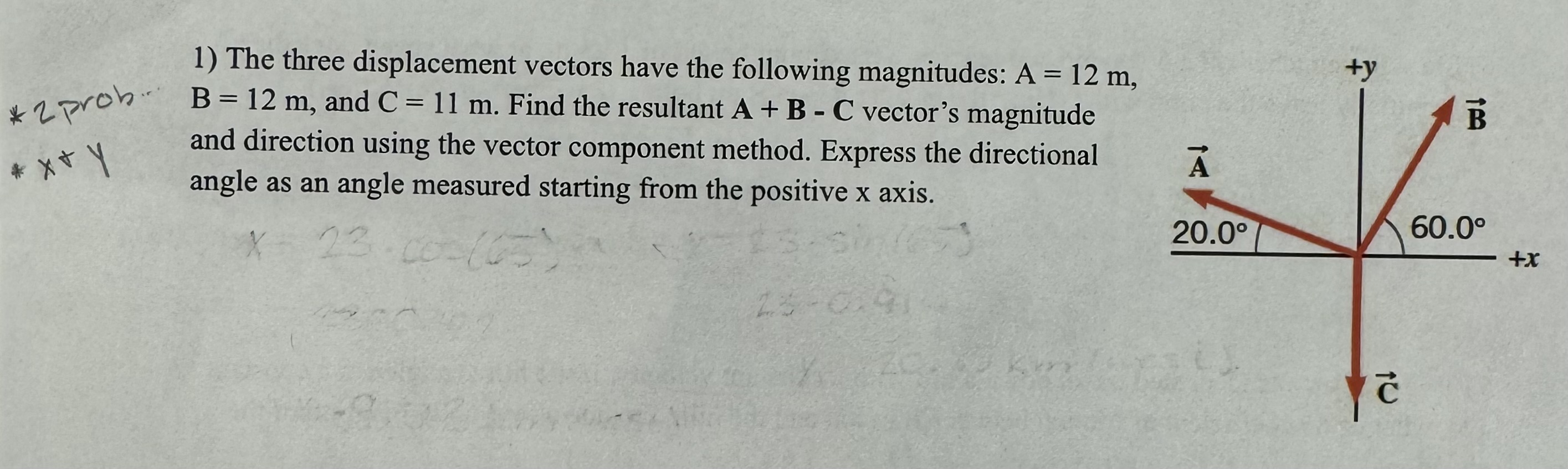 Solved The three displacement vectors have the following | Chegg.com