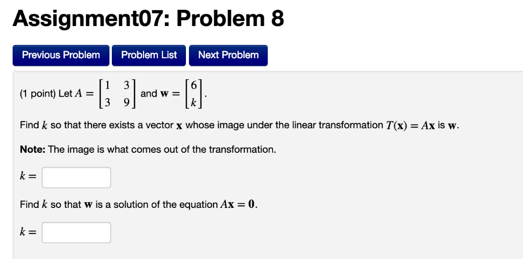 Solved Assignment07 Problem 8 Previous Problem Problem List 9254