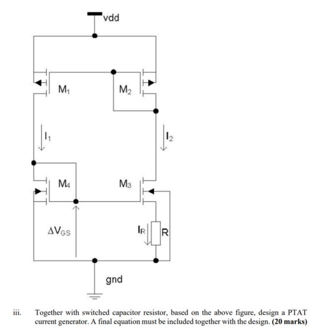Solved iii. M₁ M4 AVGS vdd M₂ M3 gnd IR R Together with | Chegg.com