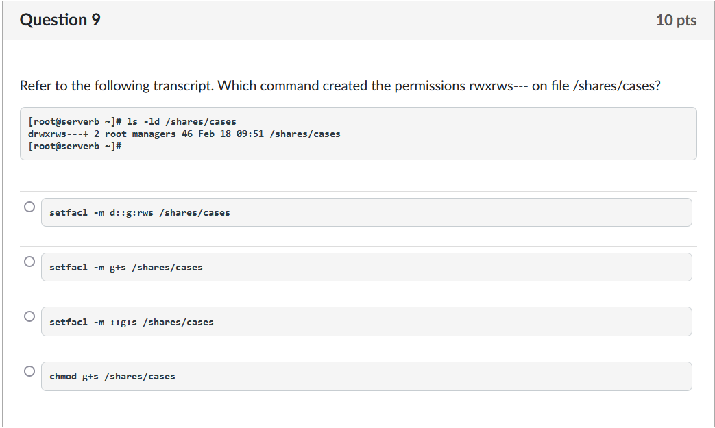 Solved Refer to the following transcript. Which command | Chegg.com