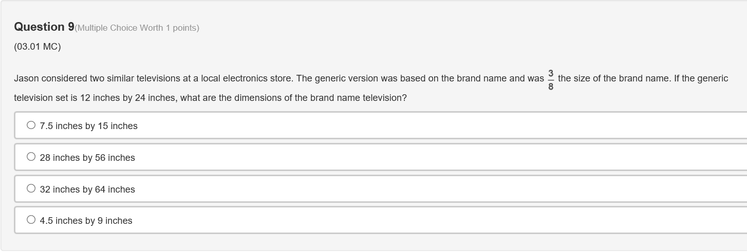 Solved Question 9(Multiple Choice Worth 1 points) (03.01 MC) | Chegg.com