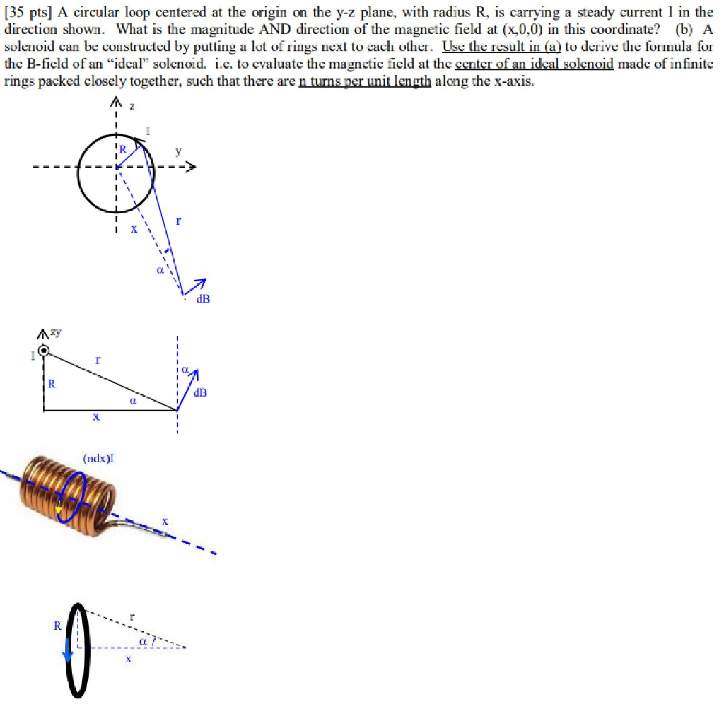 Solved [35 pts] A circular loop centered at the origin on | Chegg.com