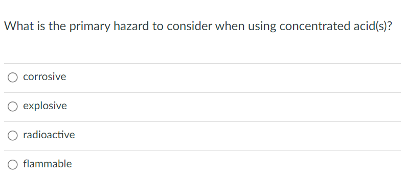 Solved What is the primary hazard to consider when using | Chegg.com