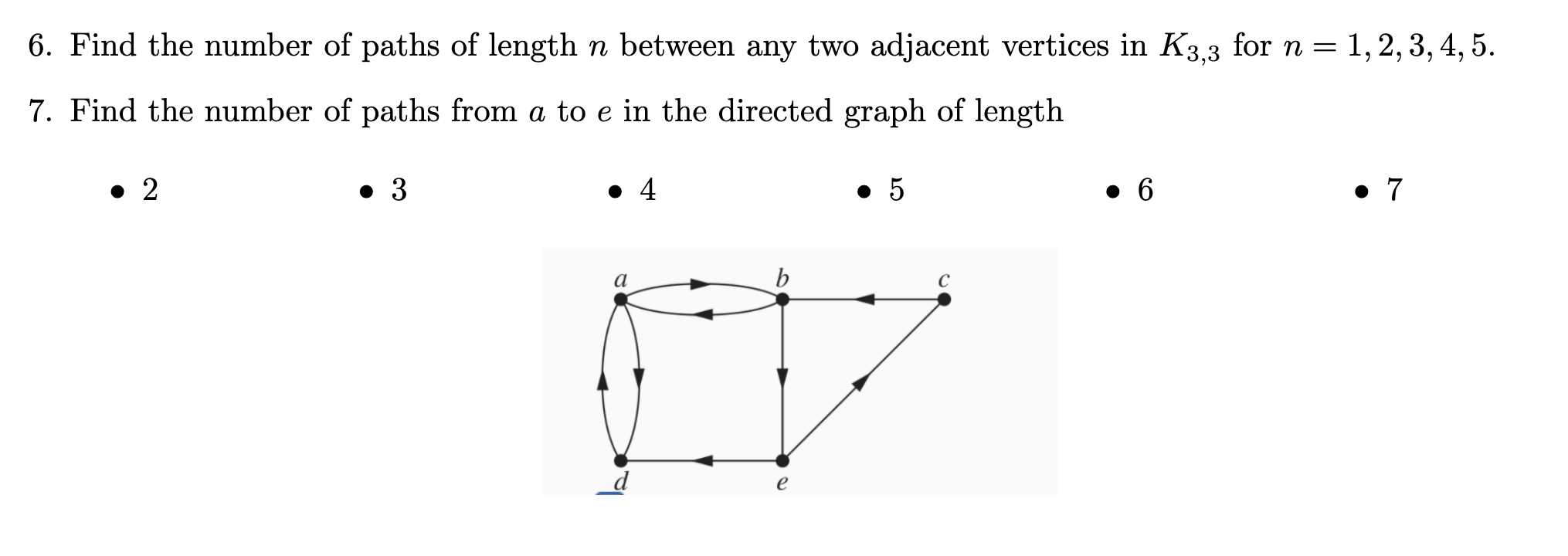 6. Find the number of paths of length n between any | Chegg.com