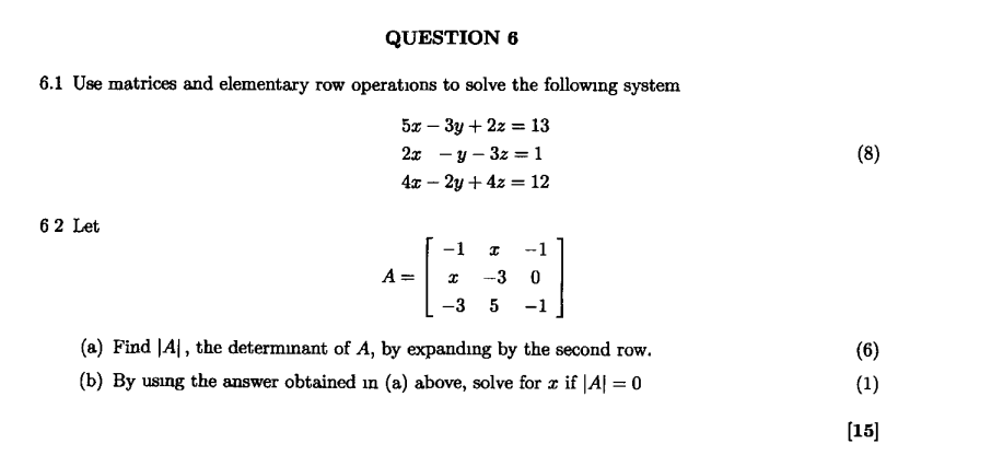 Solved 6.1 Use matrices and elementary row operations to | Chegg.com