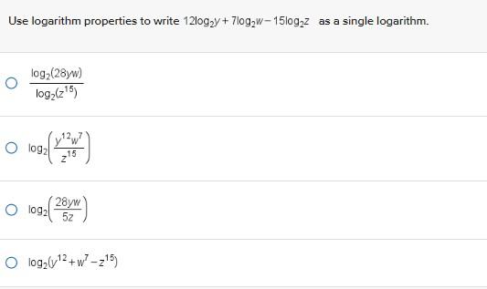 Solved Use logarithm properties to write (see below) as a | Chegg.com