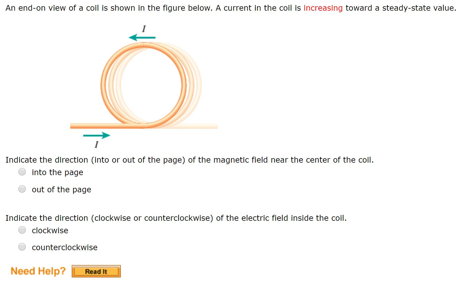 Solved An end-on view of a coil is shown in the figure | Chegg.com