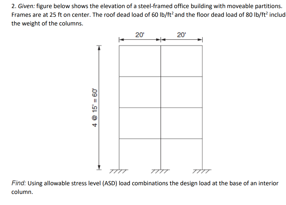 [Solved]: 2. Given: figure below shows the elevation of a