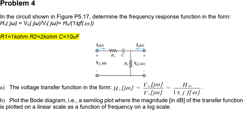Solved In the circuit shown in Figure P5.17, determine the | Chegg.com
