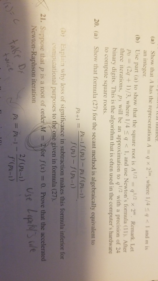 Solved anumber (a Show that A has the representation A = 9 x | Chegg.com