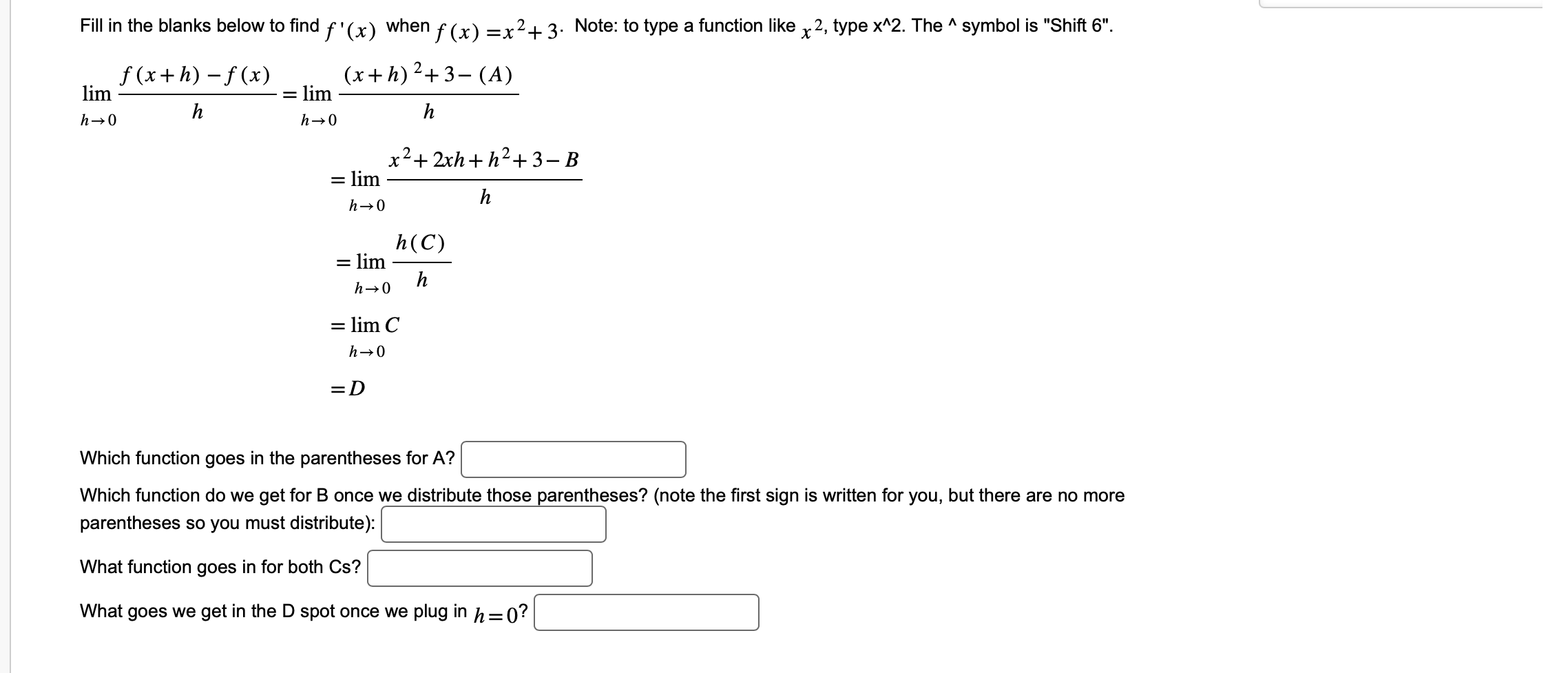 Solved Fill in the blanks below to find f′(x) when | Chegg.com