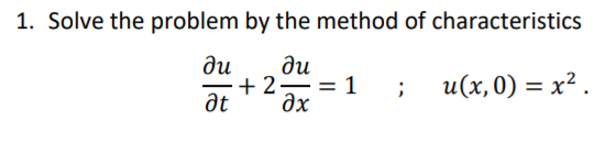 Solved 1. Solve the problem by the method of characteristics | Chegg.com