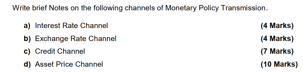 Solved Write brief Notes on the following channels of | Chegg.com