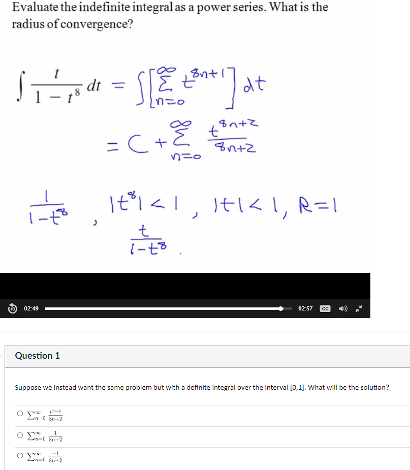 Solved Evaluate the indefinite integral as a power series. | Chegg.com