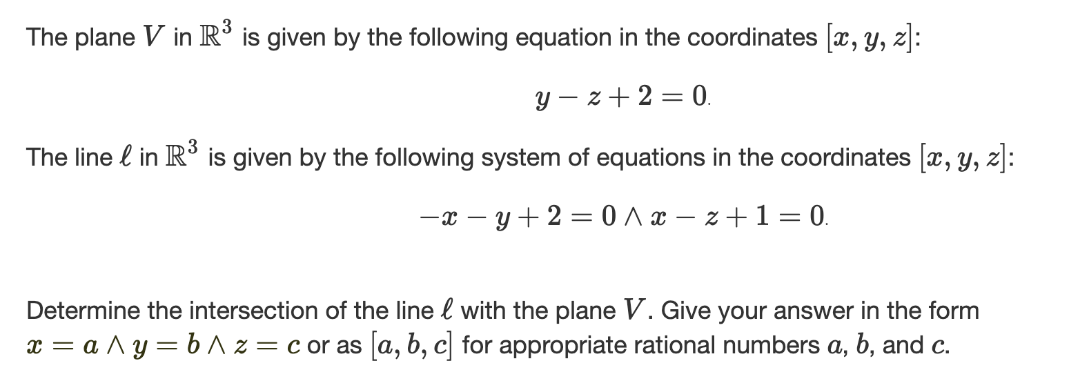 Solved The plane V in R3 is given by the following equation | Chegg.com