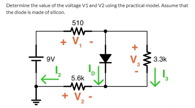 Solved Determine the value of the voltage V1 and V2 using | Chegg.com