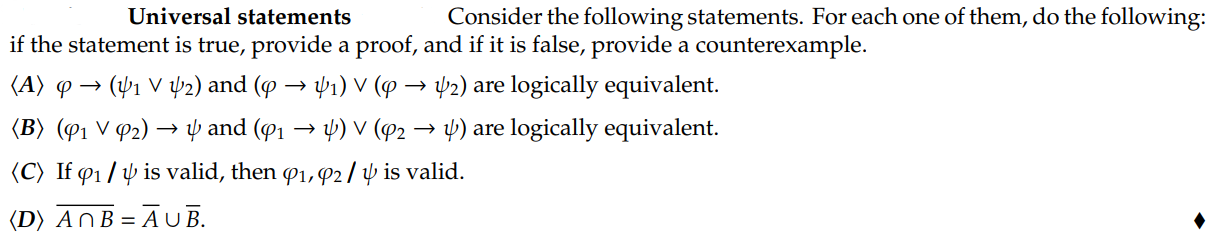 Solved Universal statements Consider the following | Chegg.com