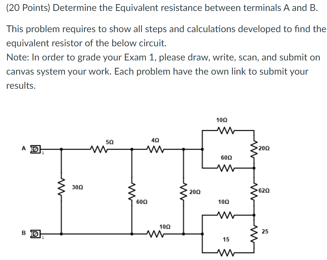 Solved (20 Points) Determine the Equivalent resistance | Chegg.com Solved (20 Points) Determine the Equivalent resistance | Chegg.com