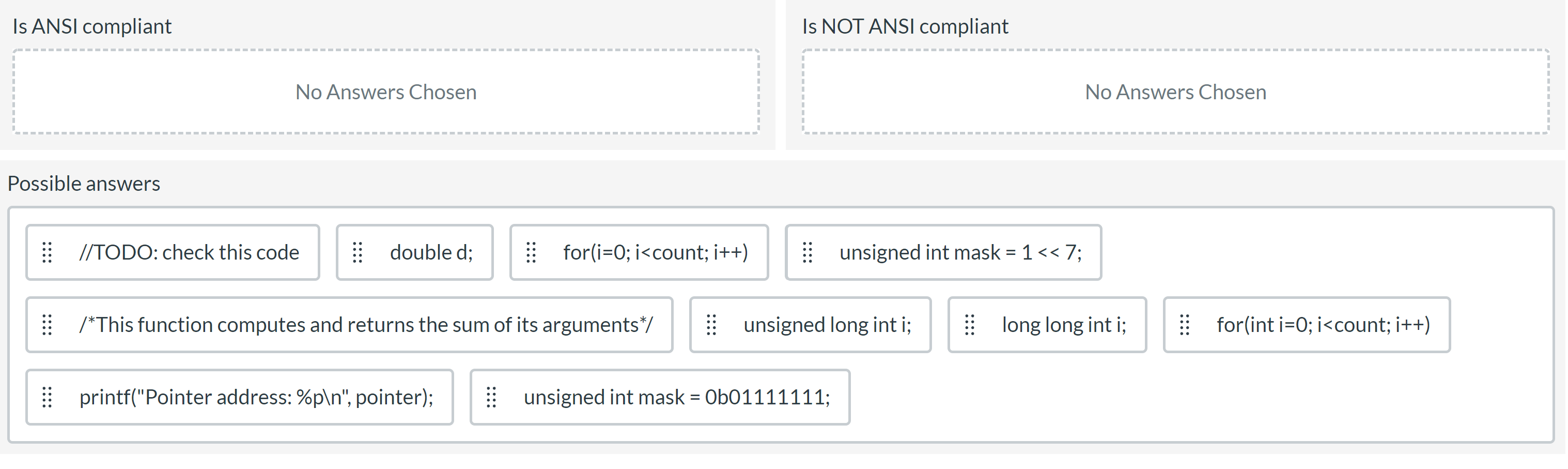 Solved COMPUTER SCIENCE QUIZ IN C PROGRAMMING LANGUAGE! 1. | Chegg.com