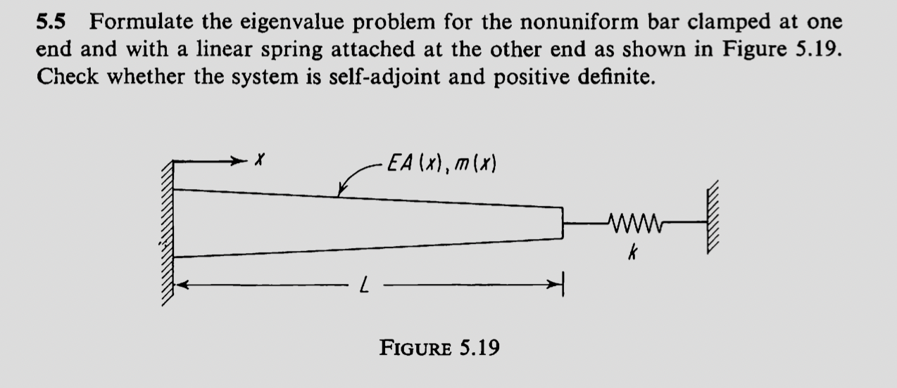 5.5 Formulate the eigenvalue problem for the | Chegg.com