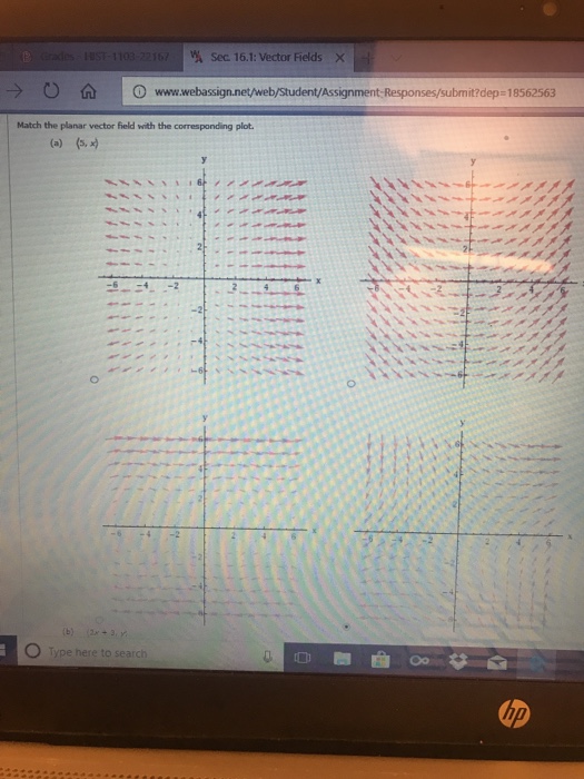 Solved Sec 16.1: Vector Fields × it?dep 18562563 Match the | Chegg.com Solved Sec 16.1: Vector Fields × it?dep 18562563 Match the | Chegg.com