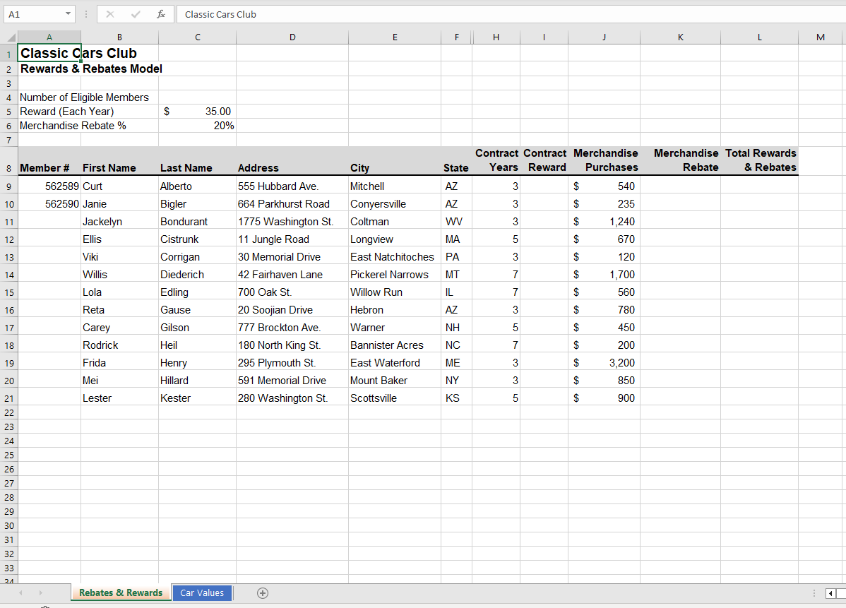 Solved 1. In cell I9, use a formula to multiply the Contract | Chegg.com
