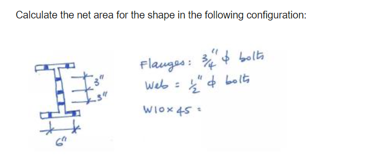 Solved Calculate the net area for the shape in the following | Chegg.com