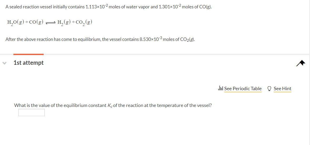 Solved A sealed reaction vessel initially contains | Chegg.com