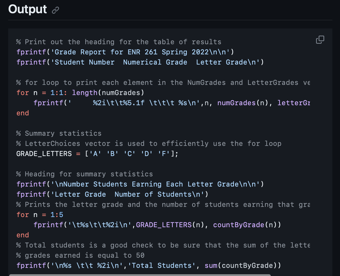 Solved Assign a logical vector finding all grades with a | Chegg.com