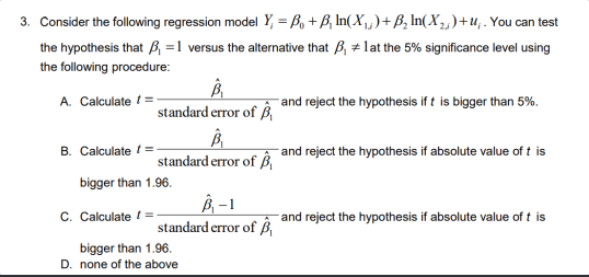 Solved Consider the following regression model | Chegg.com
