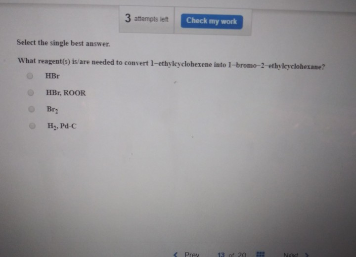 Solved 3 attempts left Check my work Select the single best | Chegg.com