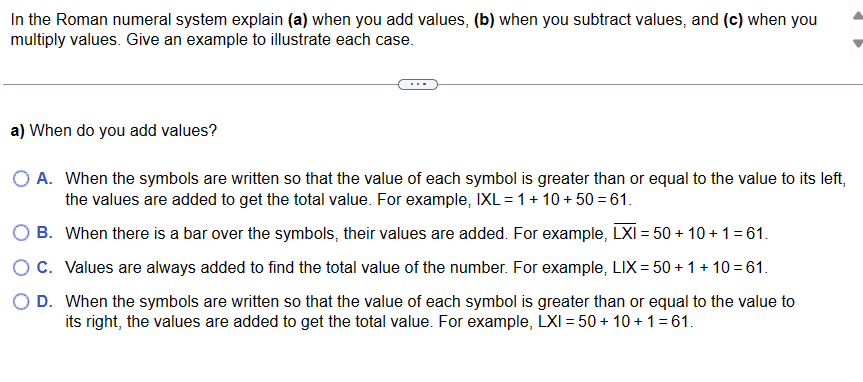 Solved In the Roman numeral system explain (a) when you add | Chegg.com