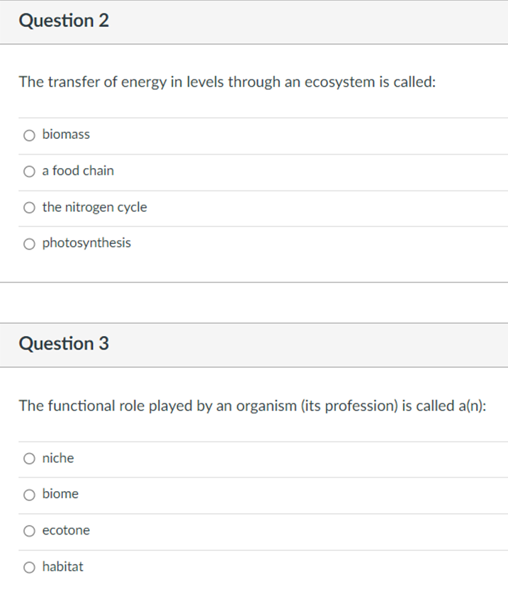Solved The transfer of energy in levels through an ecosystem | Chegg.com