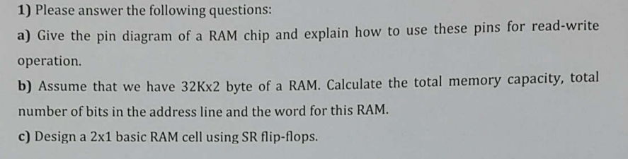 Solved 1) Please answer the following questions: a) Give the | Chegg.com