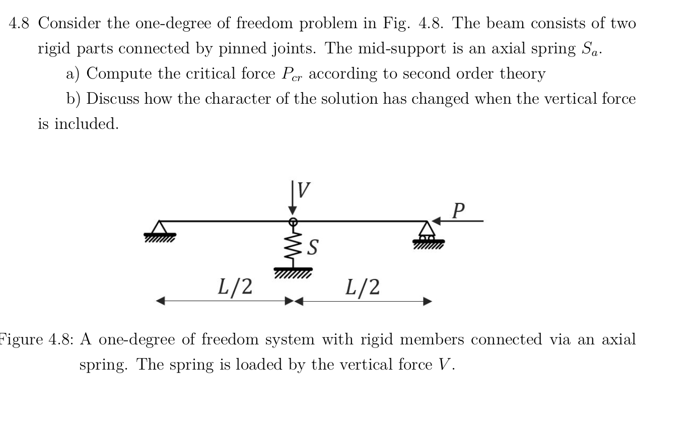 4.8 Consider the one-degree of freedom problem in | Chegg.com