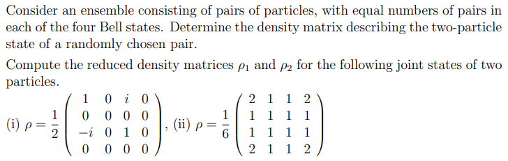 Solved Consider an ensemble consisting of pairs of | Chegg.com