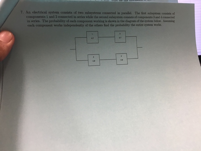 Solved An electrical system consists of two subsystems | Chegg.com