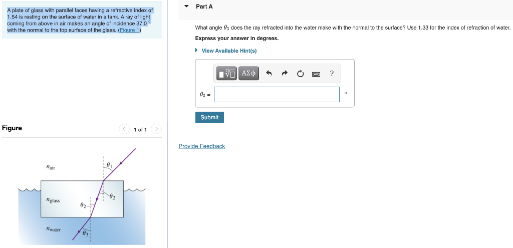 Solved A tank whose bottom is a mirror is filled with water | Chegg.com