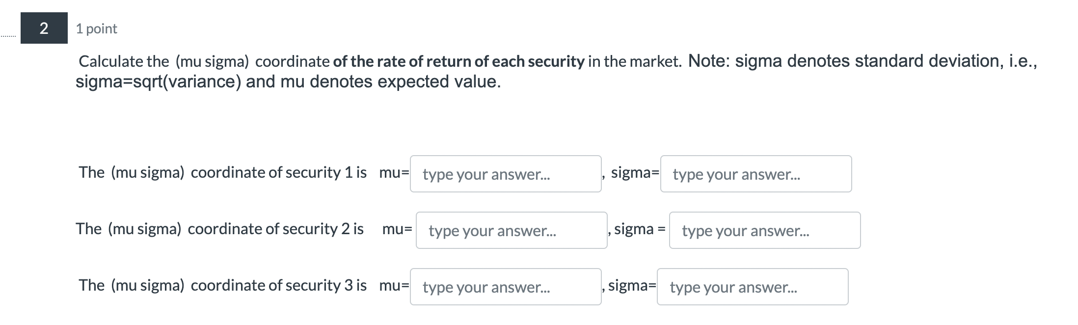 Solved Calculate the (mu sigma) coordinate of the rate of | Chegg.com