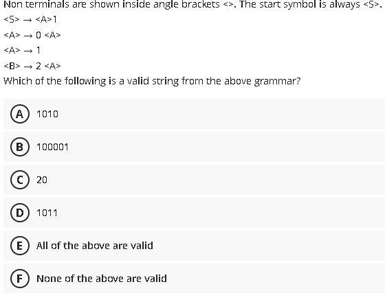 Solved Non terminals are shown inside angle brackets . The | Chegg.com