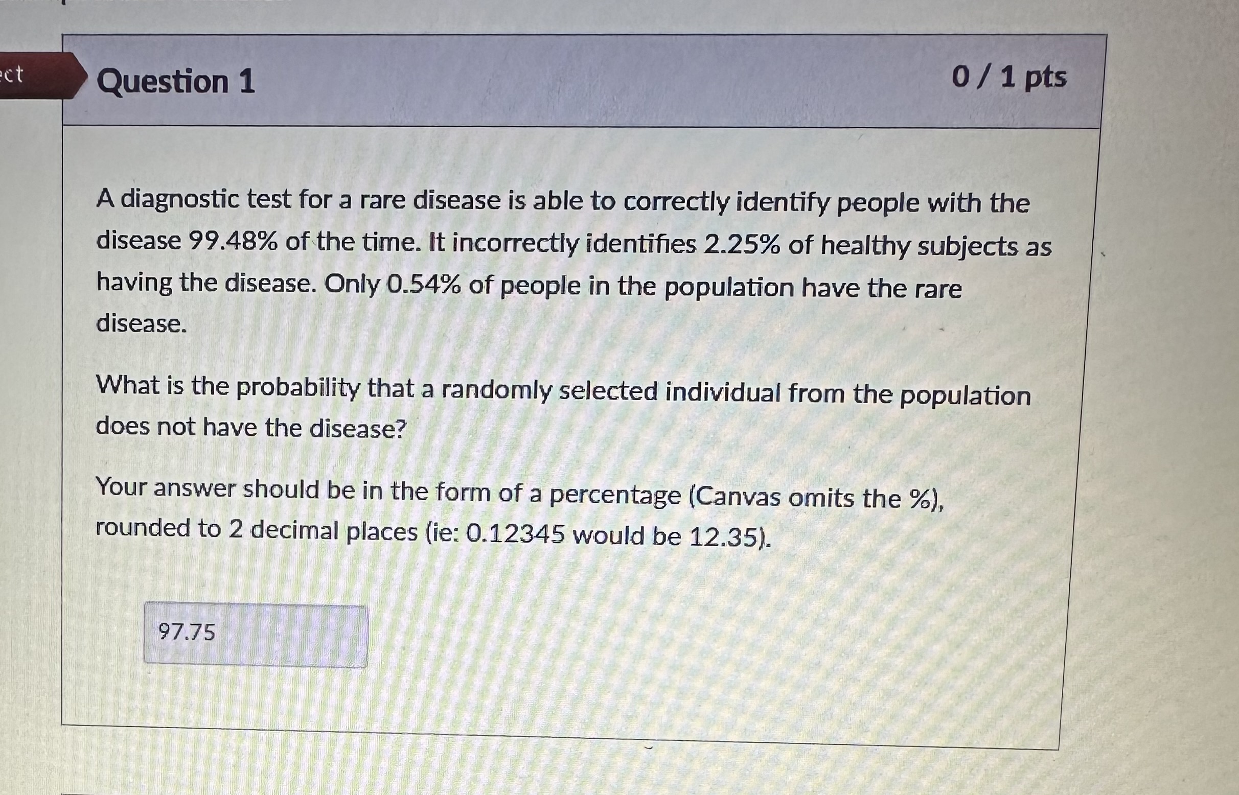 Solved A diagnostic test for a rare disease is able to | Chegg.com
