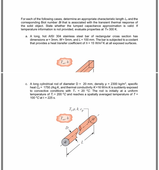 Solved For each of the following cases, determine an | Chegg.com