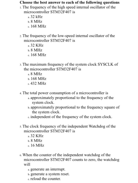Solved The frequency of the high speed internal oscillator | Chegg.com