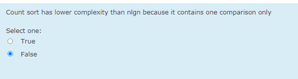 Solved Count sort has lower complexity than nlgn because it | Chegg.com